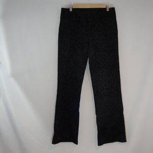 Cache | Pants & Jumpsuits | Cache Pants 6 Black Raised Velvet Animal ...